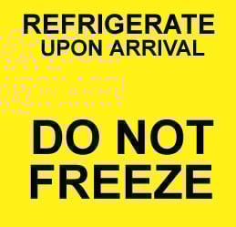 Caution Refrigeration Upon Arrival - Do Not Freeze Label - Barcodesinc.com