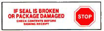 Printed Tape If Seal Is Broken Or Package Damaged Label - Barcodesinc.com