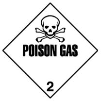 Warning Poison Gas Label - Big Sales Big Inventory and Same Day Shipping