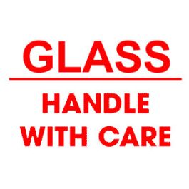 Packing Glass Handle With Care Label - Barcodesinc.com
