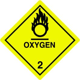 Warning Oxygen Label - Barcodesinc.com